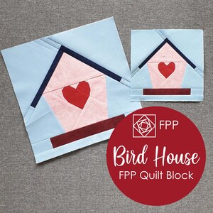 Bird House FPP Quilt Block Pdf Pattern in 2 Sizes, Perfect for ...