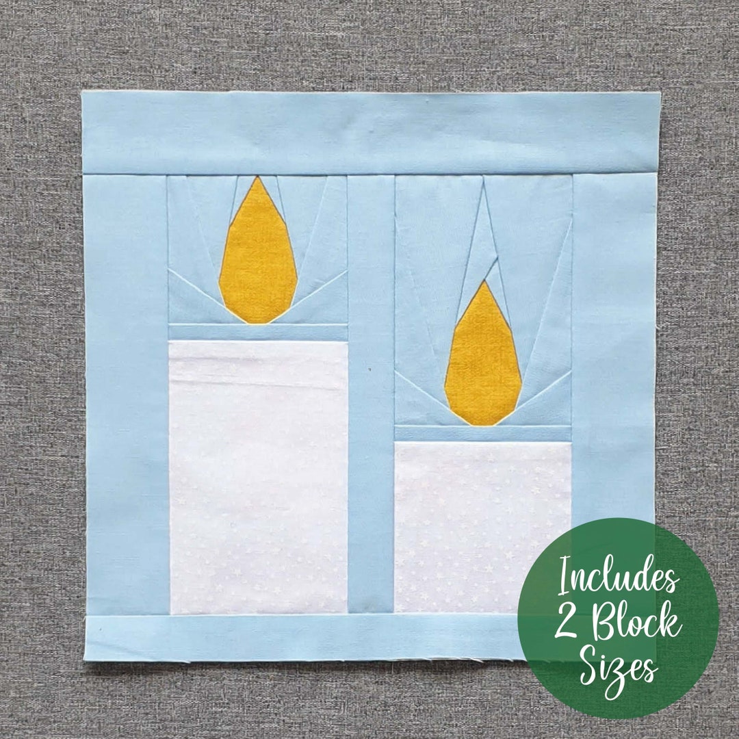 Christmas Pillar Candle FPP Quilt Block: Christmas Patchwork (PDF ...