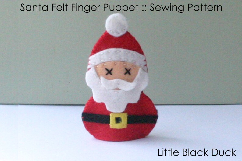 Pattern: Santa Felt Finger Puppet - Etsy