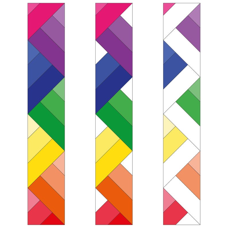 Triple Herringbone Strips | Paper Piecing | 8 Sizes | IDEAL for Quilt ...