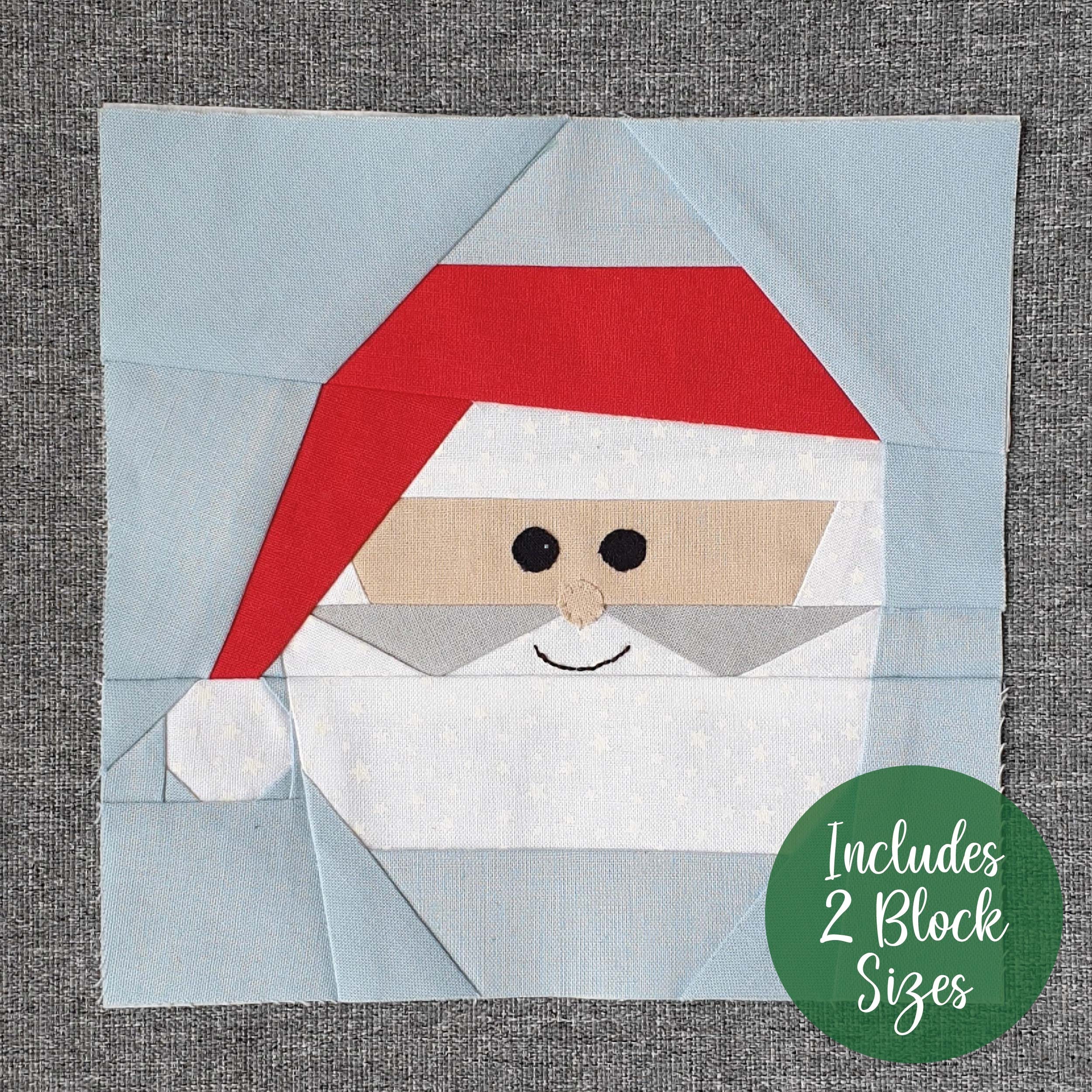 Santa FPP Quilt Block Pdf Pattern in 2 Sizes - Etsy