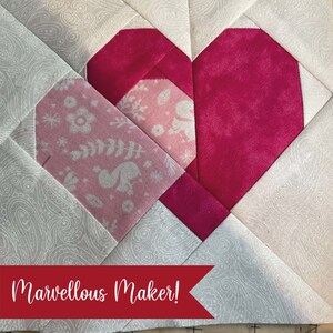 Heart to Heart FPP Quilt Block Pdf Pattern in 2 Sizes Double - Etsy