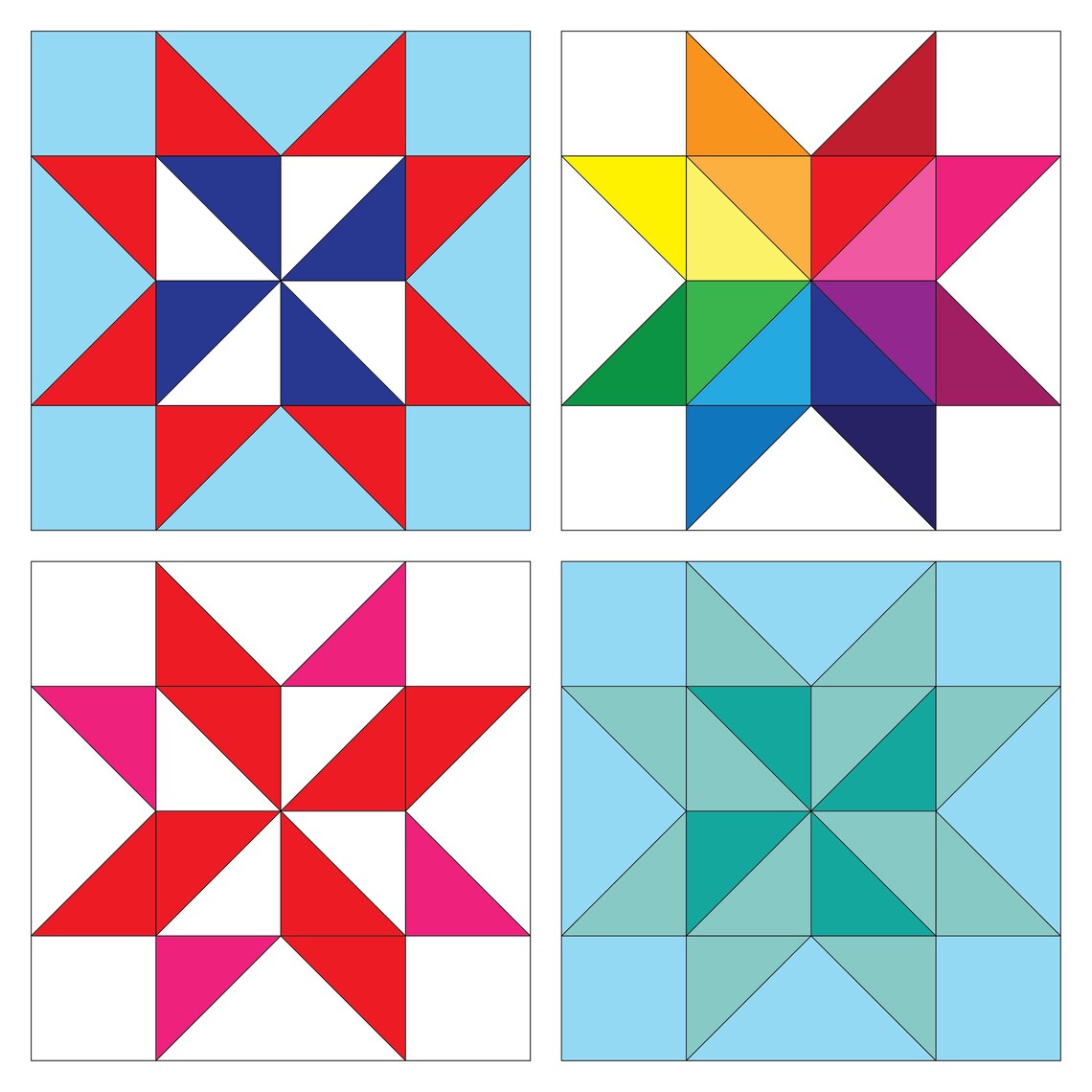 Sawtooth Star With Pinwheel Quilt Block, FPP Templates (PDF Pattern), 6 ...