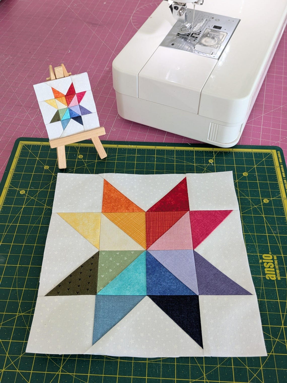 Sawtooth Star With Pinwheel Quilt Block, FPP Templates (PDF Pattern), 6 ...