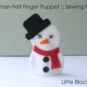 Pattern: Snowman Felt Finger Puppet - Etsy