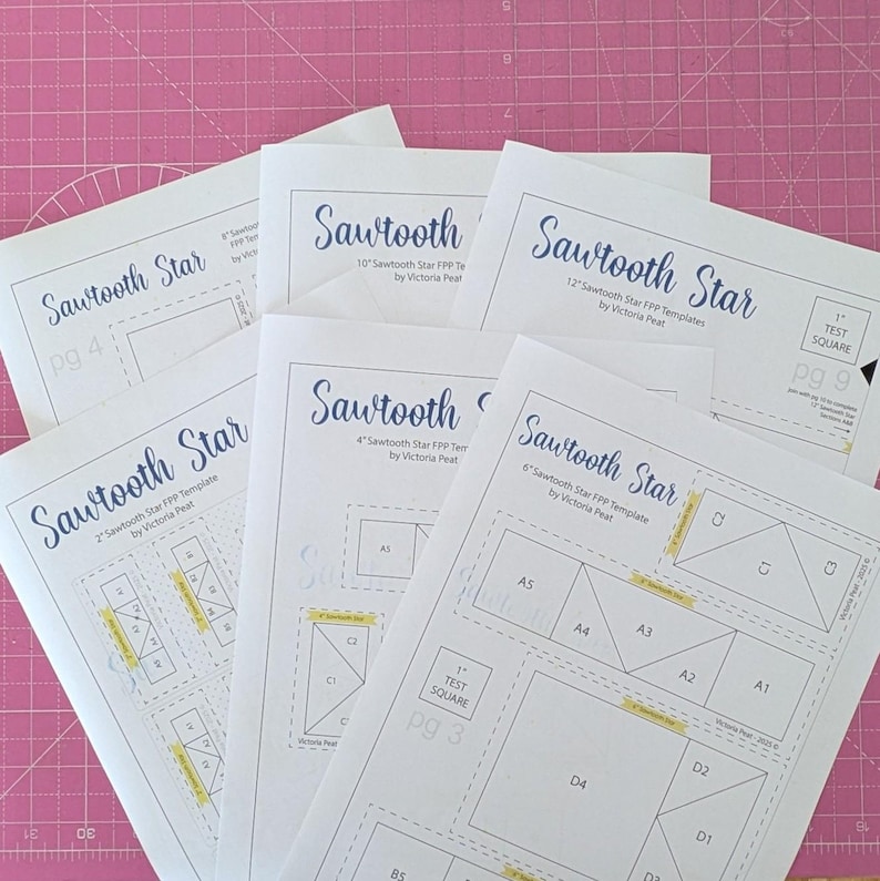Sawtooth Star Quilt Block FPP Pattern: 6 Sizes (PDF Pattern) - Etsy