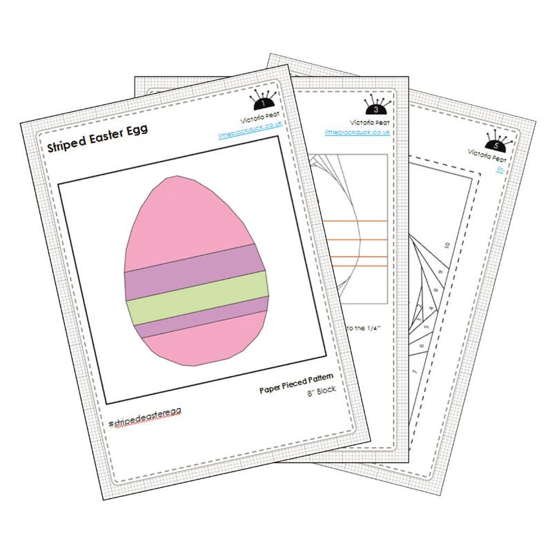 Striped Easter Egg : Paper Piecing Pdf Pattern - Etsy