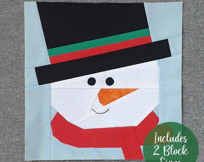 Snowman Quilt Block Foundation Paper Piecing Pattern PDF - Etsy Canada