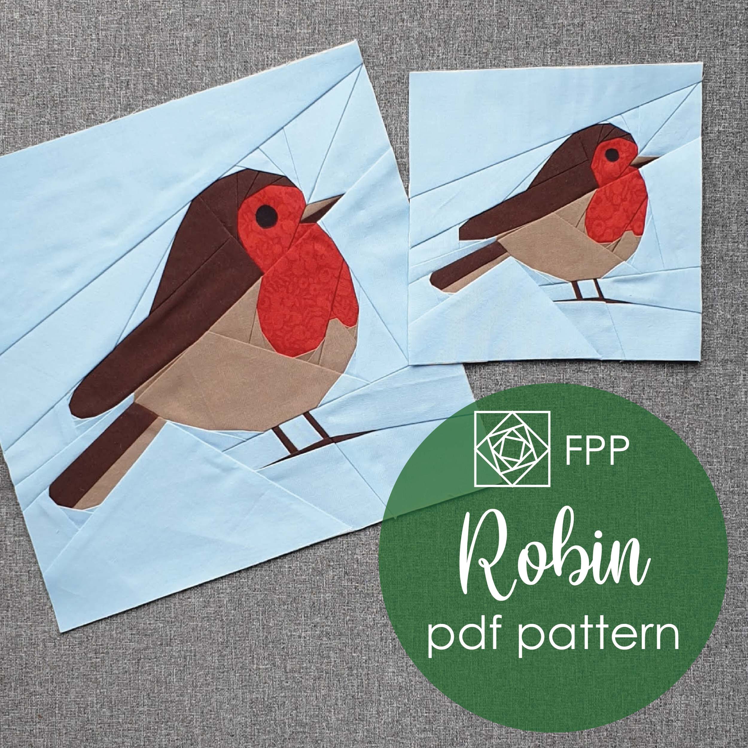 Robin FPP Quilt Block Pdf Pattern in 2 Sizes - Etsy