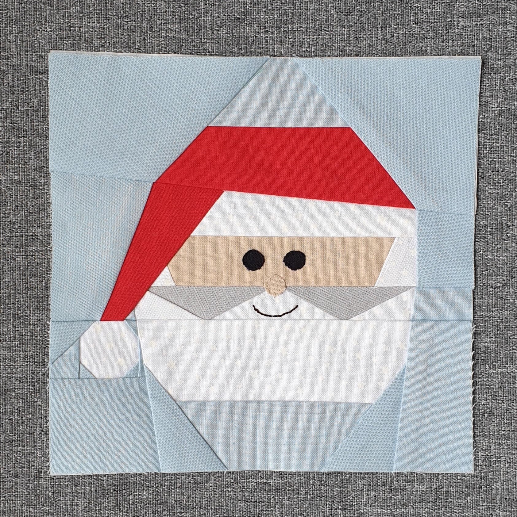 Santa FPP Quilt Block Pdf Pattern in 2 Sizes | Etsy