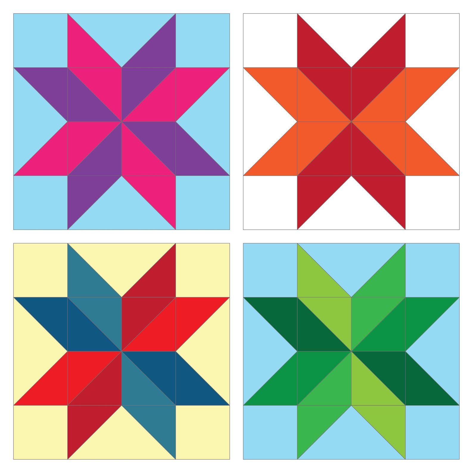 Sawtooth Star With Pinwheel Quilt Block, FPP Templates (PDF Pattern), 6 ...