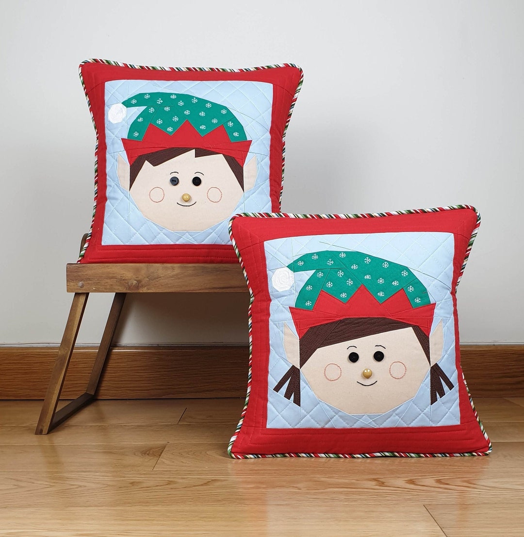 Christmas Elf FPP Cushion Pdf Pattern, Quilt Block - Etsy