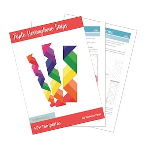 Triple Herringbone Strips | Paper Piecing | 8 Sizes | IDEAL for Quilt ...