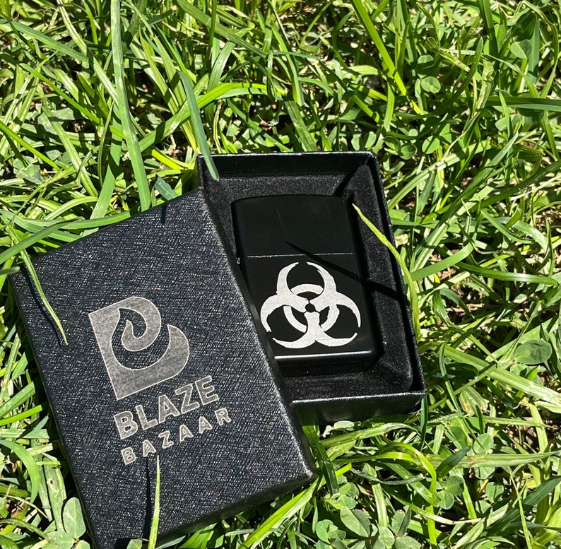 Biological Hazard Danger Sign Engraved Lighter Caution Safety Label ...