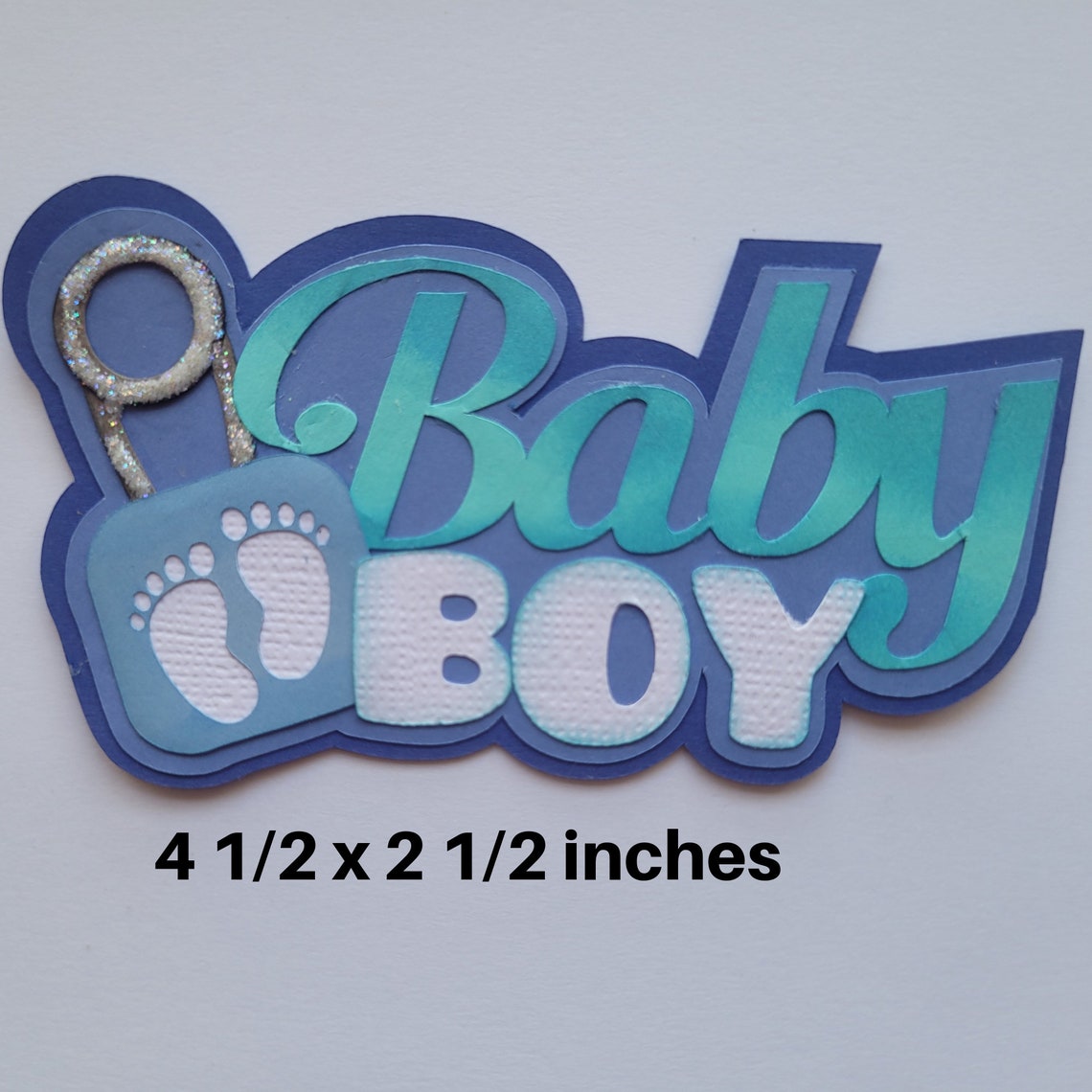 BABY BOY TITLE Everyday 3D Paper Piecing for Premade Scrapbook Page or ...