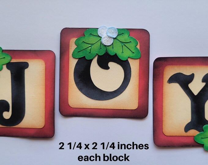 JOY BLOCKS TITLE 3D Paper Piecing for Premade Scrapbook Page or Album ...