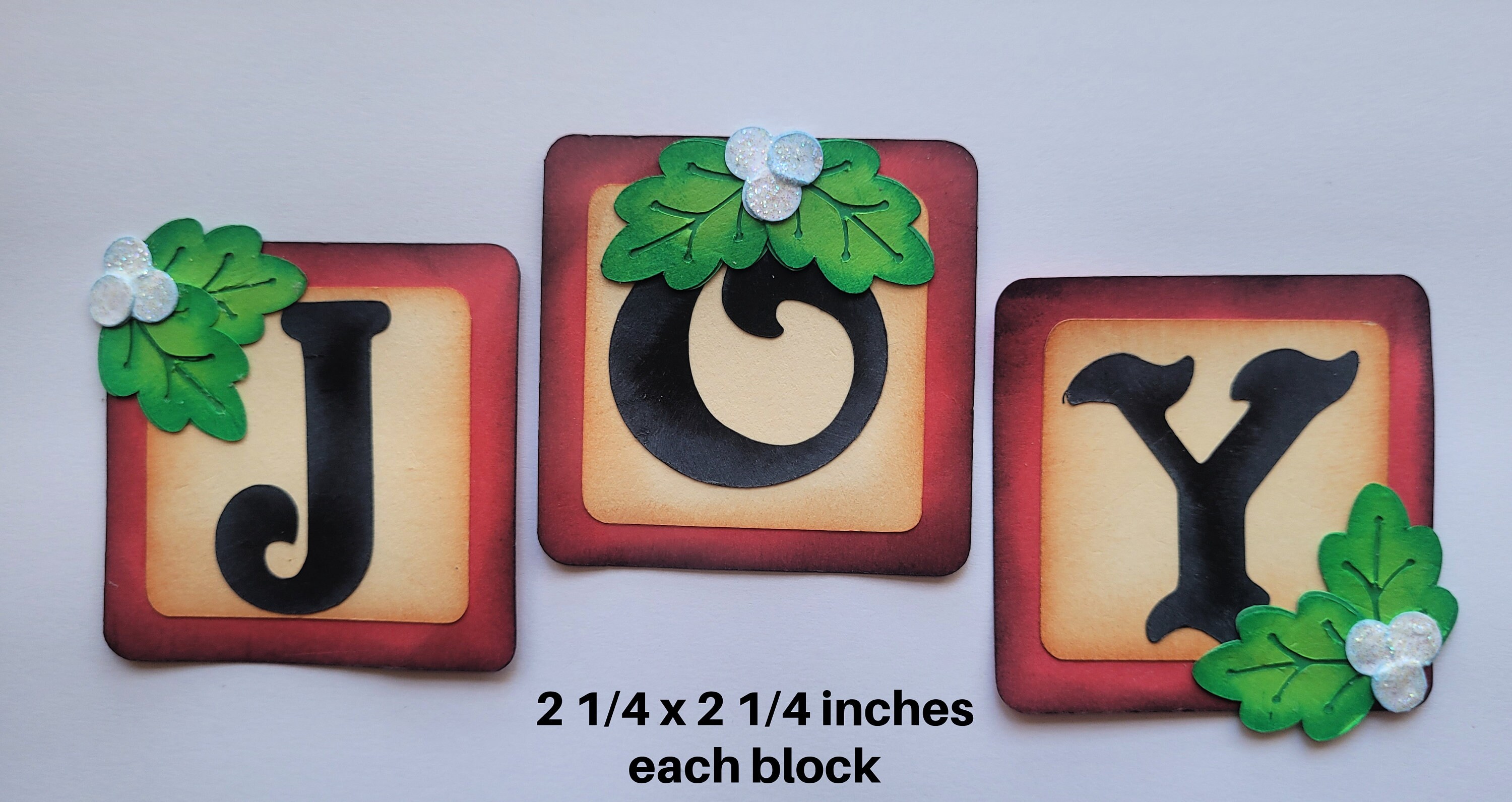 JOY BLOCKS TITLE 3D Paper Piecing for Premade Scrapbook Page or Album ...