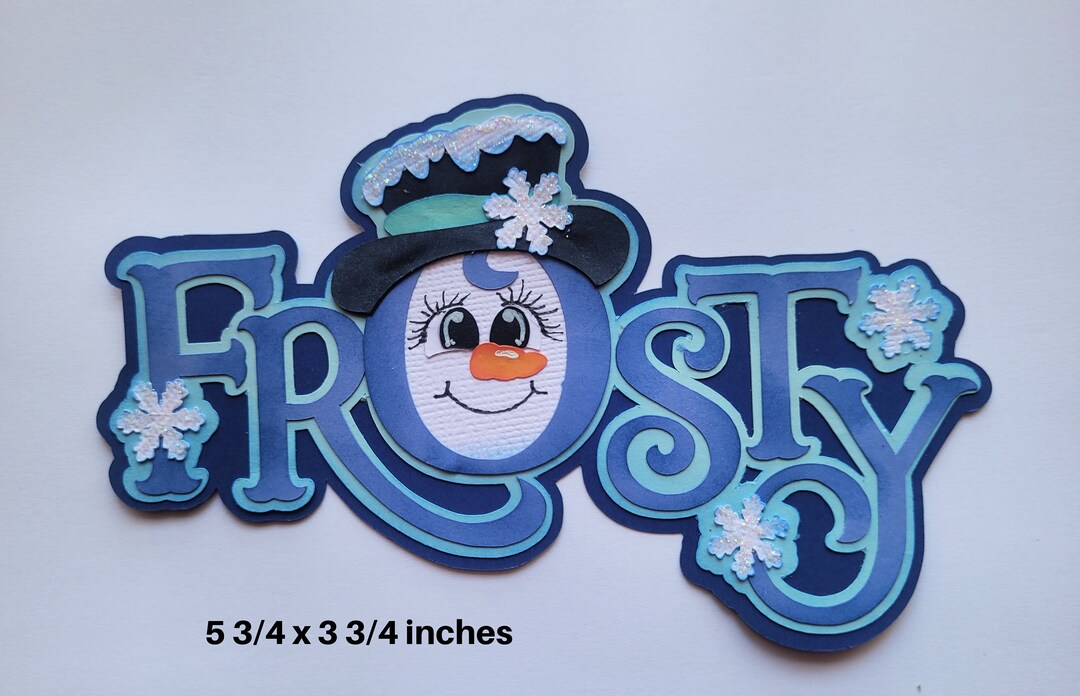 FROSTY WINTER TITLE 3D Paper Piecing for Premade Scrapbook Page or ...