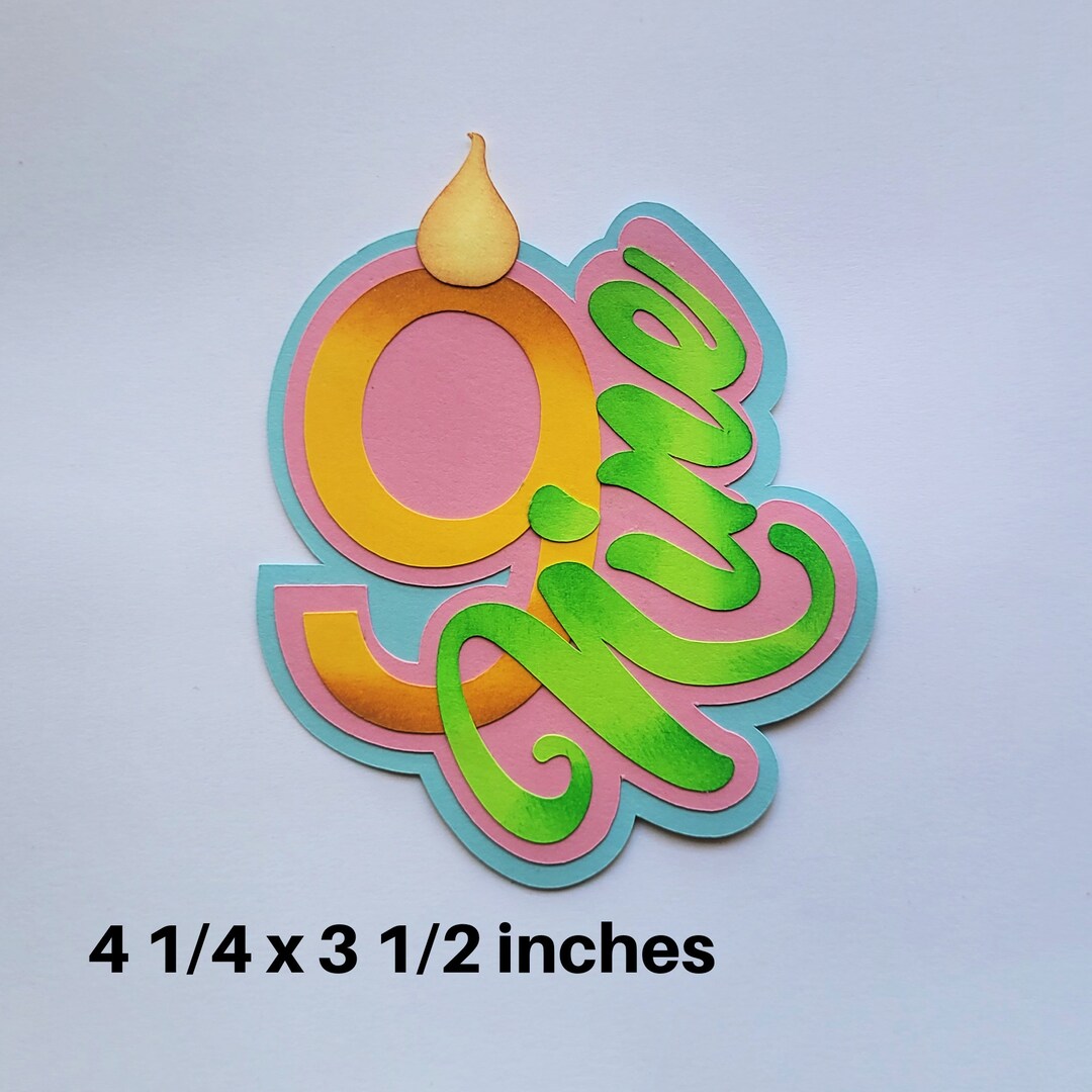 BIRTHDAY CANDLE 9 TITLE Girl 3D Paper Piecing for Premade Scrapbook ...