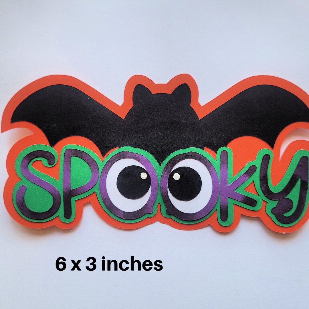 SPOOKY TITLE HALLOWEEN 3D Paper Piecing for Premade Scrapbook Page or ...