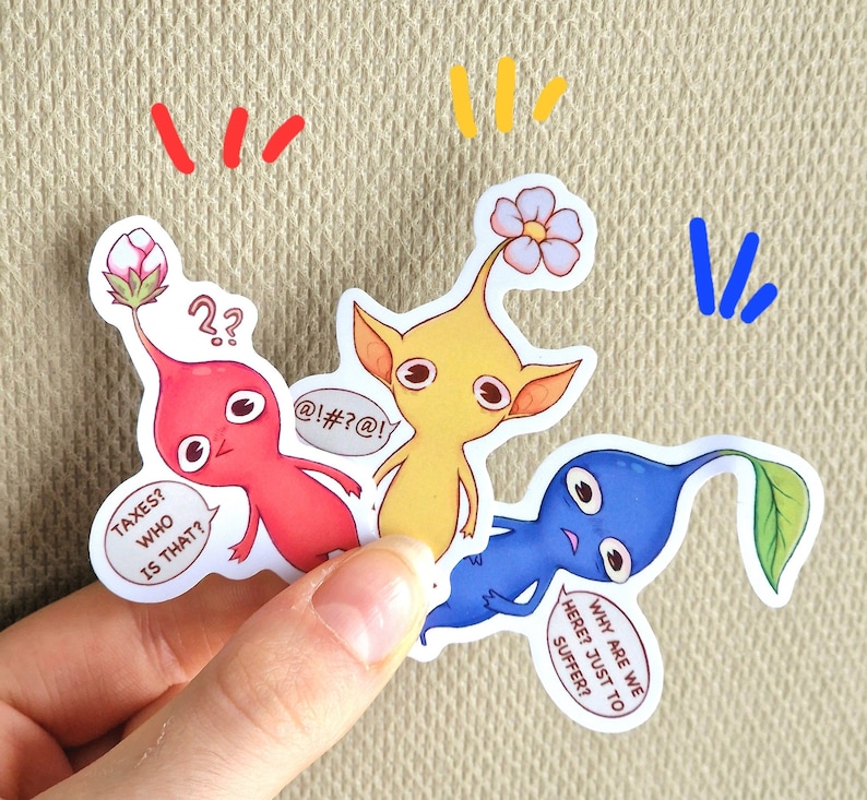 Pikmin Vinyl Stickers | Waterproof Stickers - Etsy