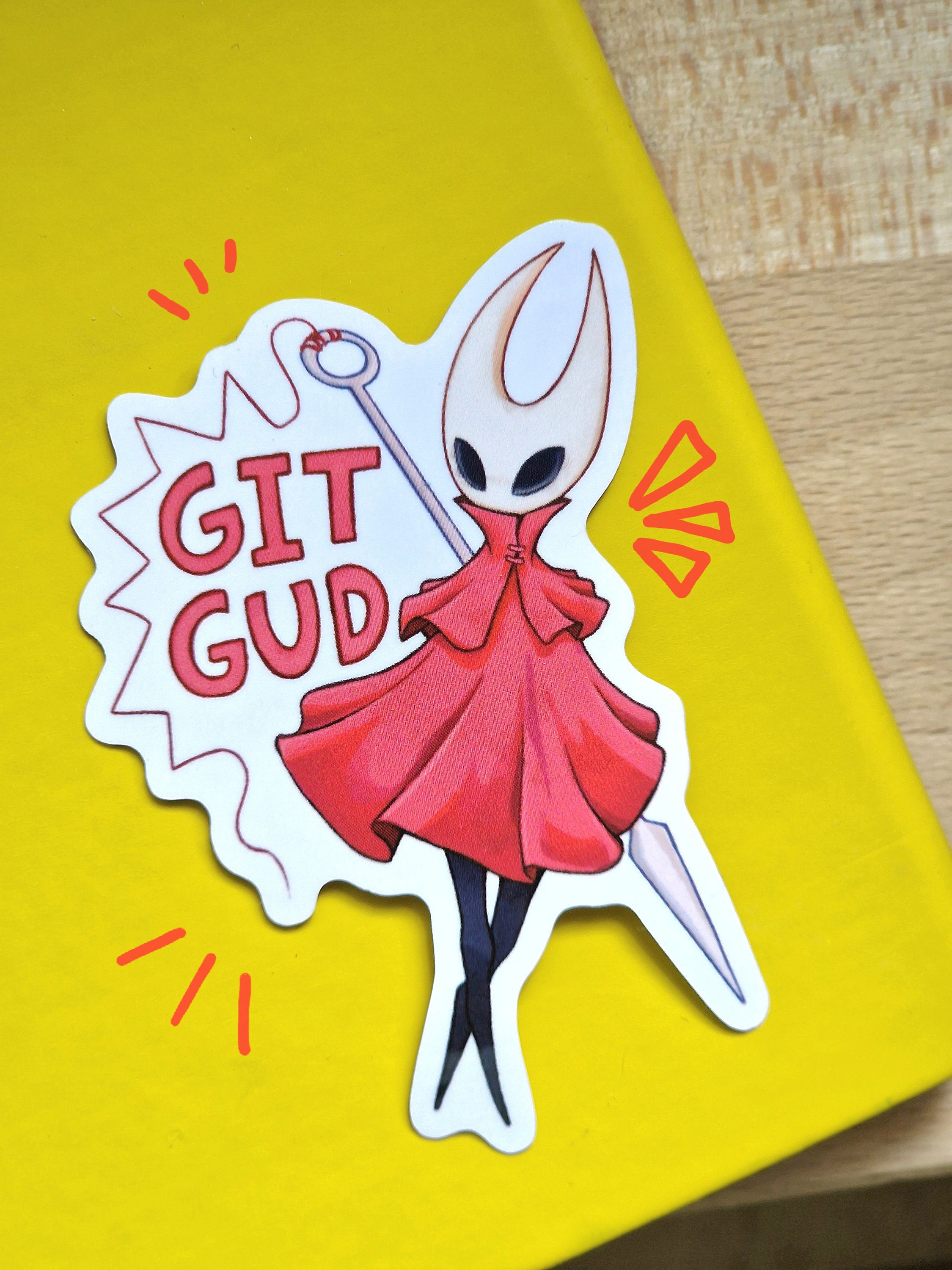 Hollow Knight Hornet Vinyl Sticker | Git Gud | Waterproof Sticker - Etsy