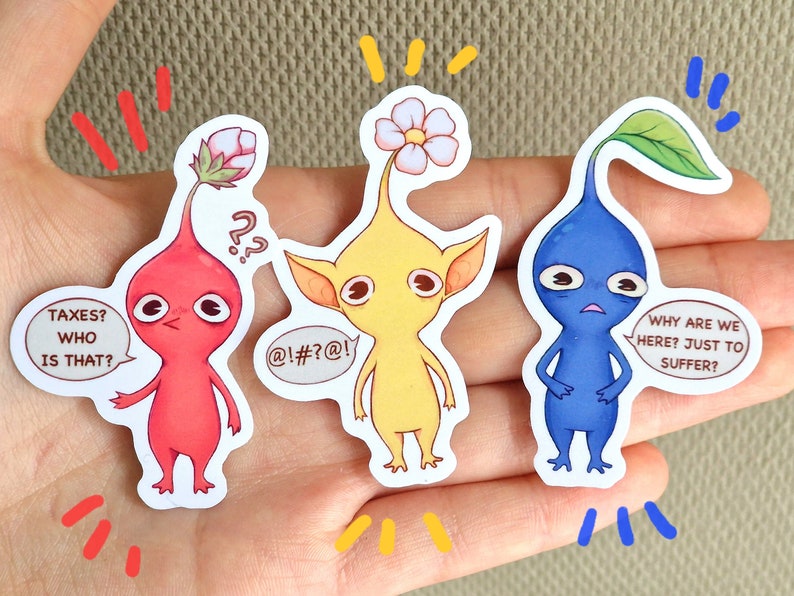 Pikmin Vinyl Stickers | Waterproof Stickers - Etsy