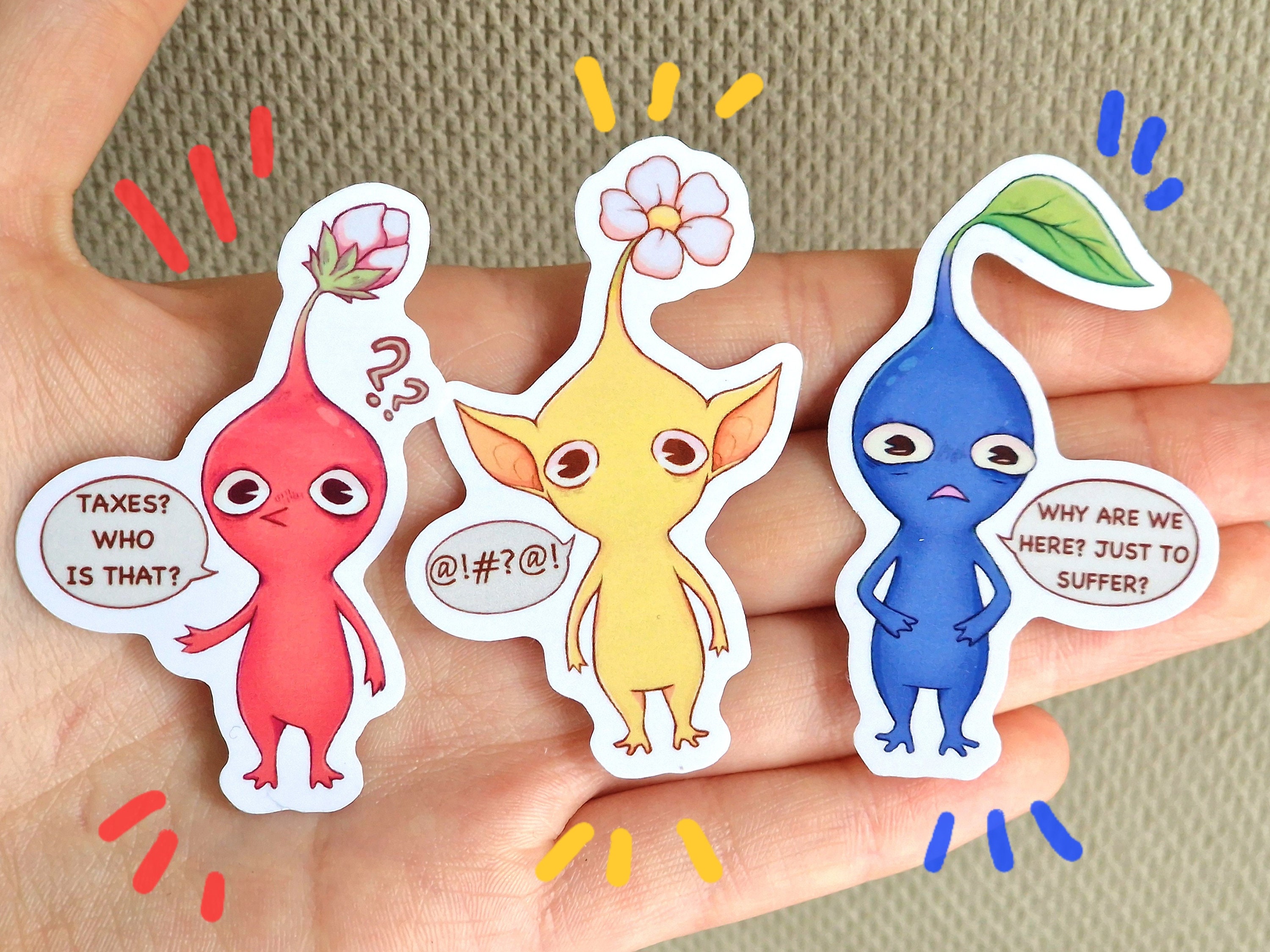 Pikmin Vinyl Stickers | Waterproof Stickers - Etsy