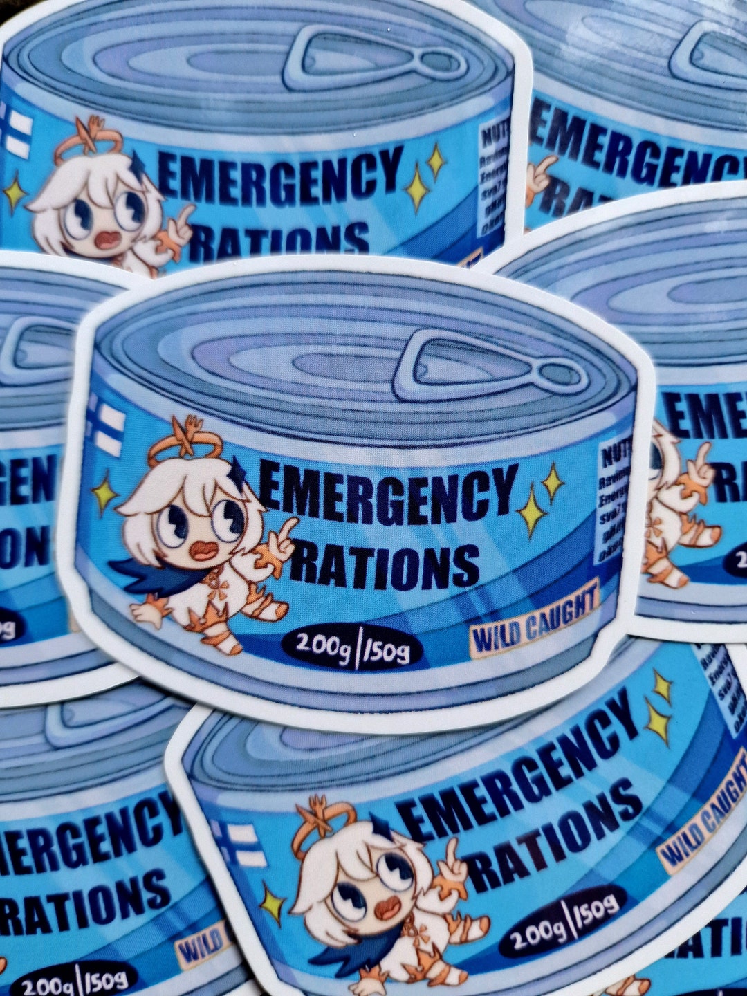 Genshin Impact Vinyl Sticker | Paimon Emergency Rations | Emergency ...