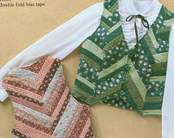 Misses Strip Quilted Vest Pattern From That Patchwork Place, Bust Sizes ...