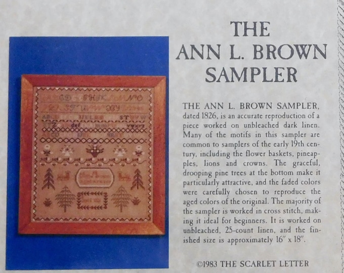 ANN L BROWN 1826 Sampler Kit, the Scarlet Letter, Factory Sealed ...