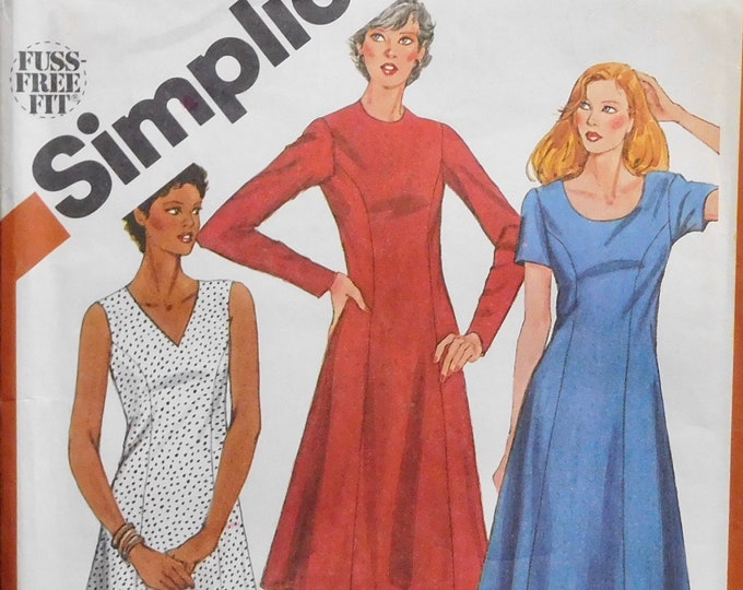 Misses Princess Seam Dress Neckline and Sleeve Options Simplicity ...