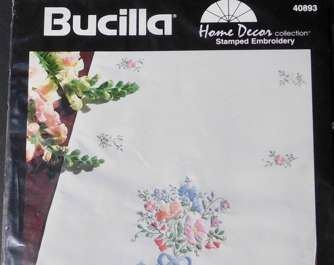 Bucilla Wildflowers Table Runner Stamped Fabric Embroidery Kit 40893 ...