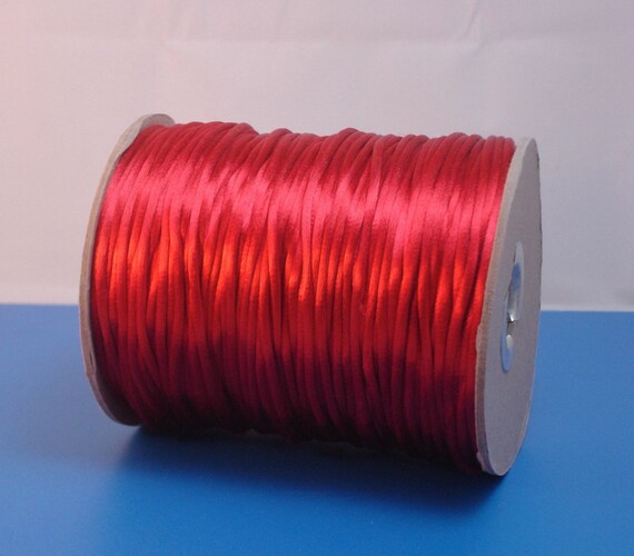 Bright Red Rattail Satin Cord 2mm 3 Yards | Etsy
