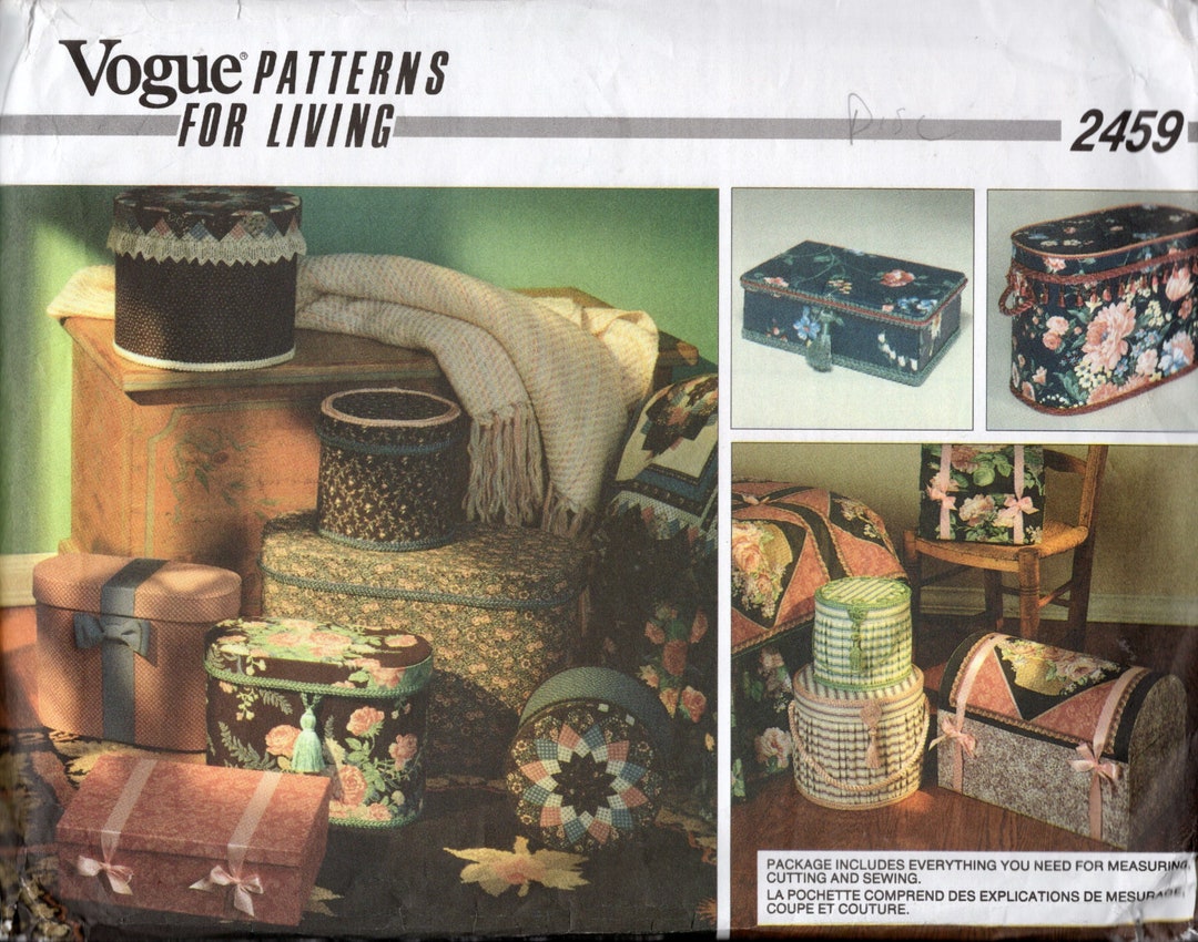 Band Boxes, Vogue Sewing Pattern 2459 UNCUT Vogue Patterns for Living ...