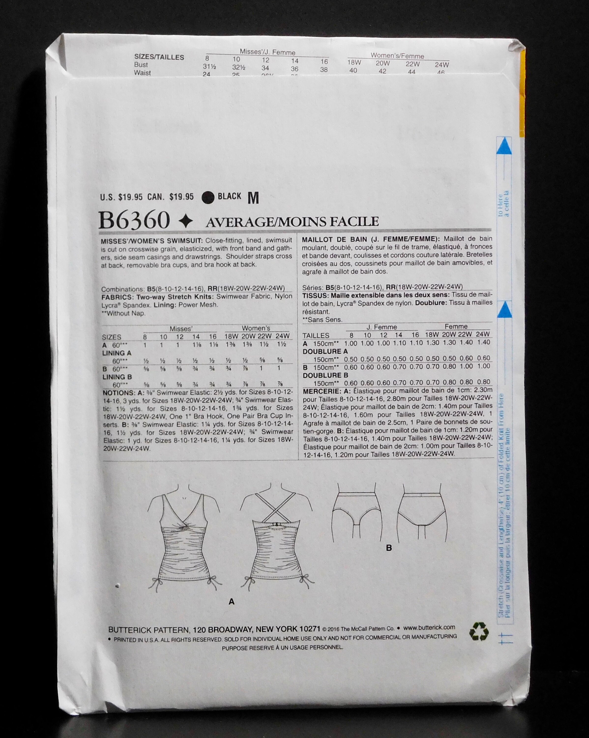 Misses Tankini Swimsuit Butterick Sewing Pattern B6360 UNCUT - Etsy