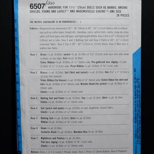 Barbie Doll Clothes Simplicity Pattern 6507 11.5 Inch Dolls Vintage ...