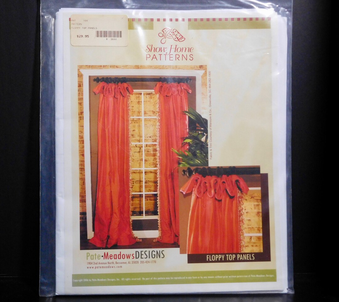 Floppy Top Panels Show Home Professional Curtain Pattern Pate Meadows Design UNCUT - Etsy