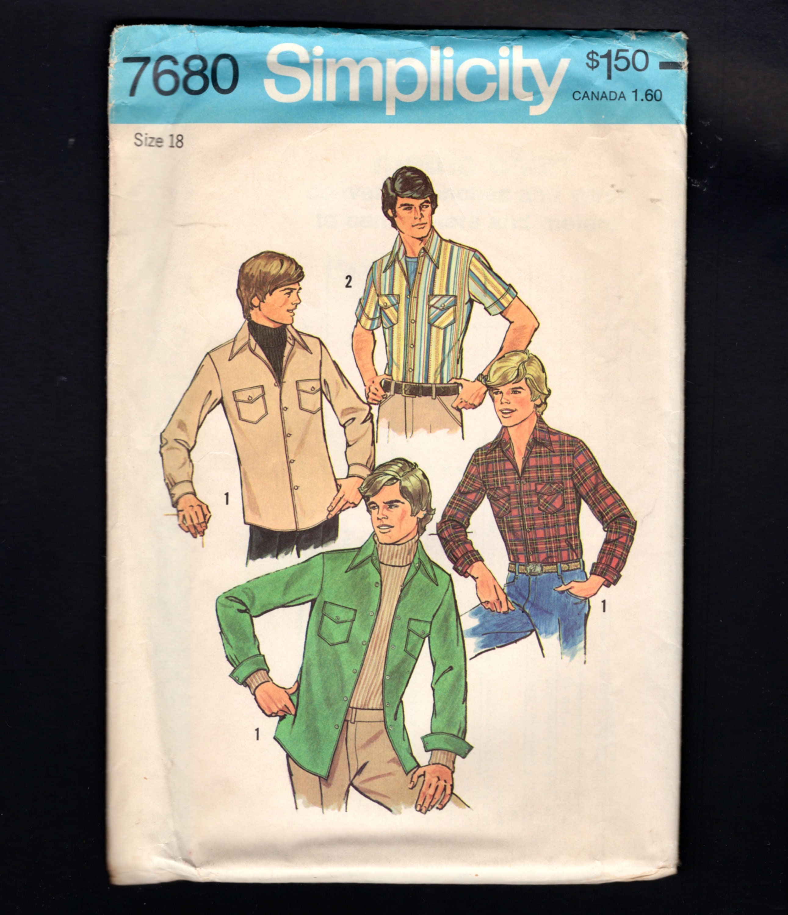 Teen Boy's Button Front Shirt Pattern Simplicity 7680 - Etsy