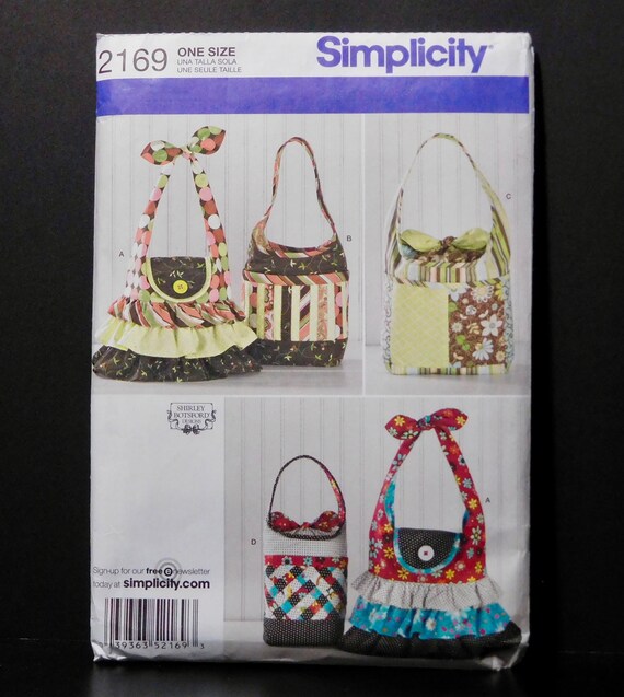 Simplicity Purses and Tote Bags Sewing Pattern 2169 Shirley | Etsy