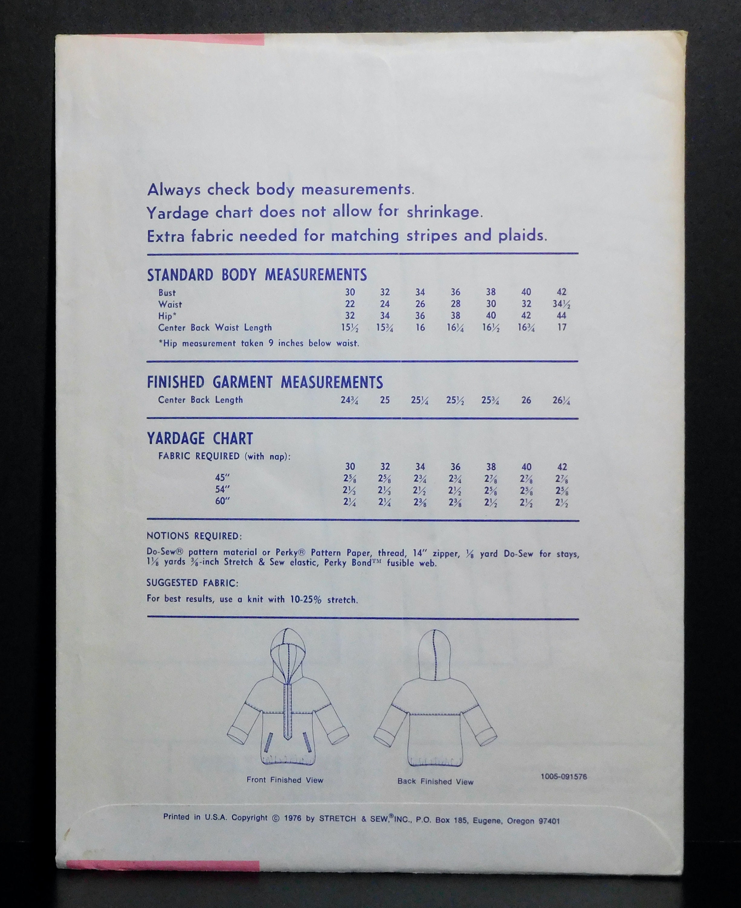 Stretch & Sew Ann Person Sewing Pattern 1005 Ann's Hooded - Etsy