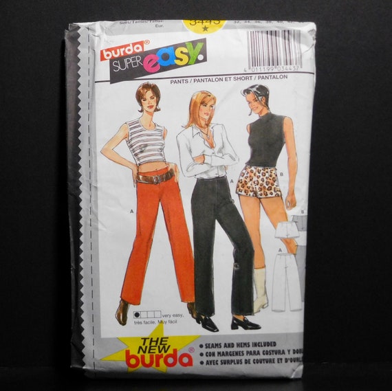 Super Easy Pants and Short Shorts Burda Sewing Pattern 3443 - Etsy