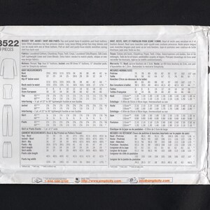 Easy Misses Top, Jacket, Skirt, Pants Simplicity Sewing Pattern 8522 ...