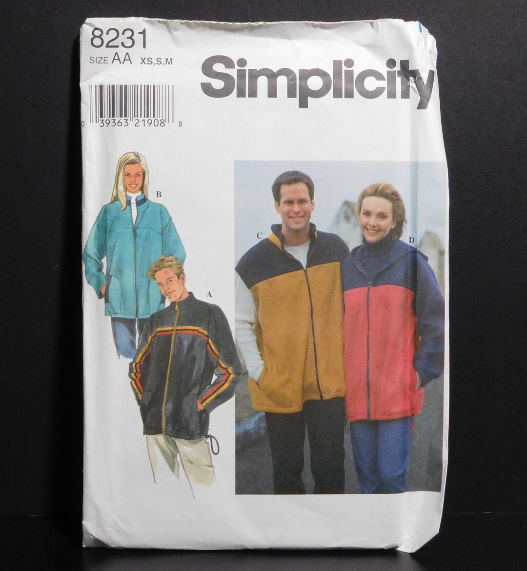 Unisex Vest and Jacket Simplicity Pattern 8231 Sizes XS S M UNCUT - Etsy