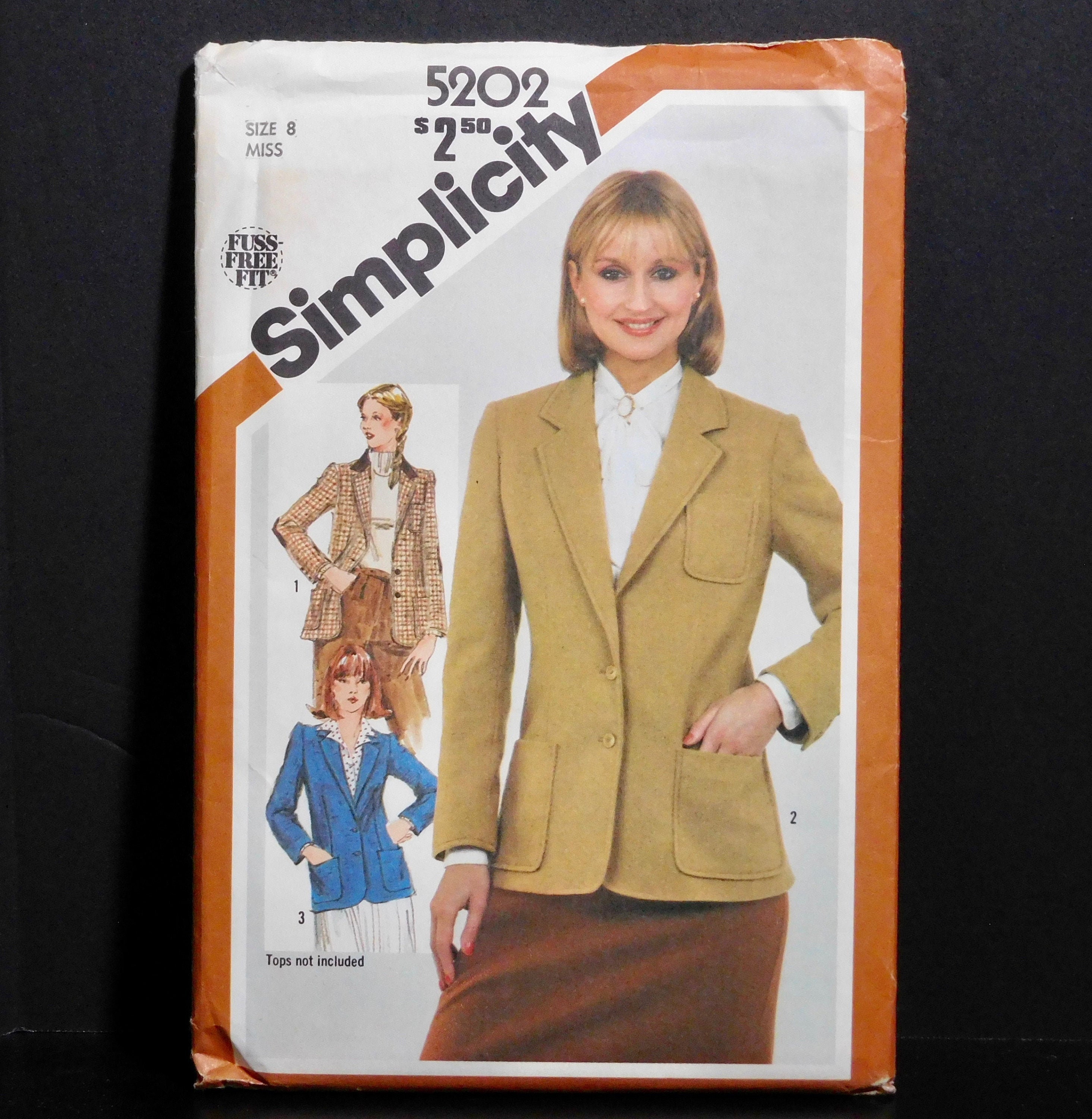 Misses Fuss-free Fit Lined Blazer Simplicity Sewing Pattern - Etsy