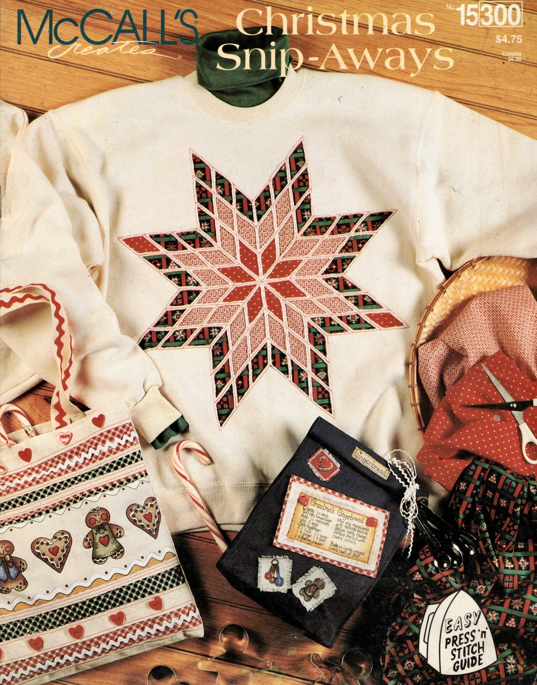 Mccalls Creates Christmas Snip-aways Book 15-300 Applique - Etsy