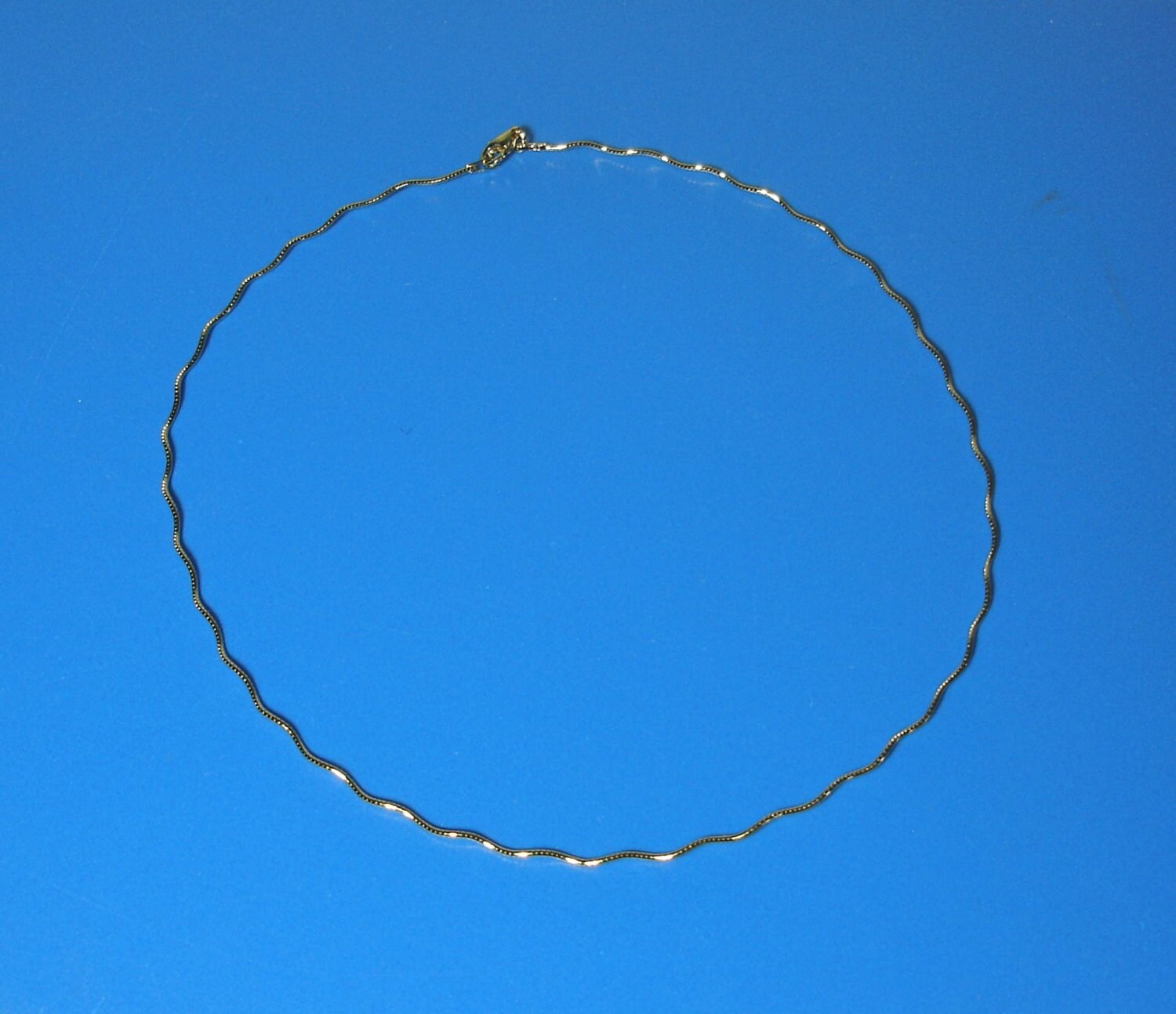 Gold Vermeil Wavy Omega Necklace Choker Chain 16 Inch 18 Inch | Etsy