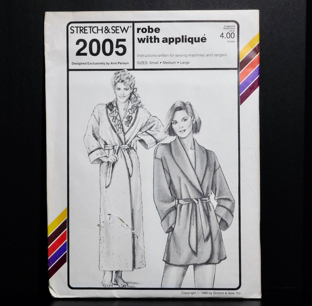 Stretch & Sew Ann Person Sewing Pattern 2005 Robe With Applique Bust ...