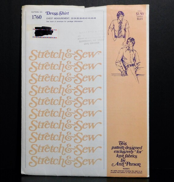 Stretch & Sew Ann Person Sewing Pattern 1760 Men's Dress | Etsy