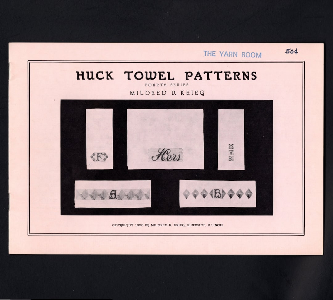 Huck Towel Patterns: Fourth Series by Mildred V. Krieg 1950 Swedish ...